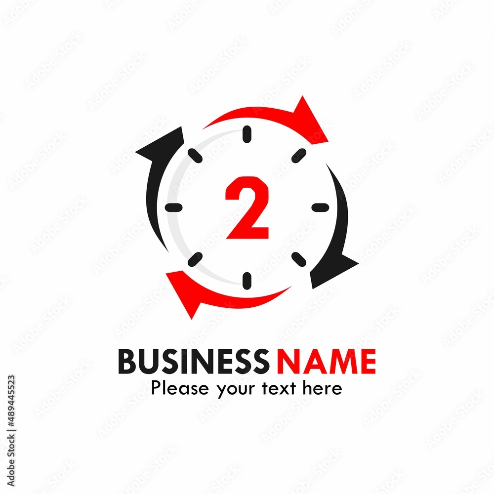 Number 2 rotation logo template illustration. suitable your number ...