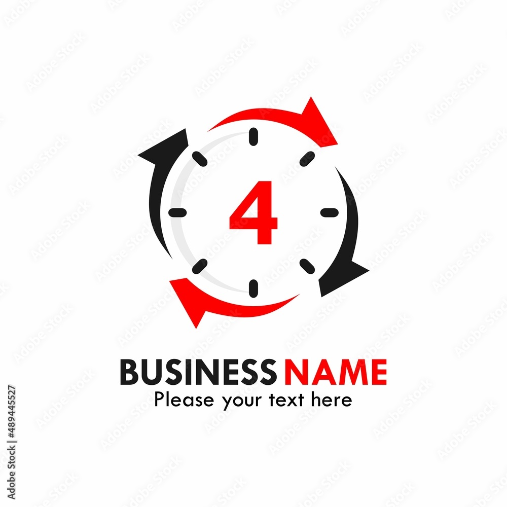 Number 4 rotation logo template illustration. suitable your number ...