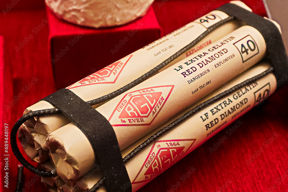 Las Vegas, Nevada USA - Oct 30, 2015 : Photo of bundle of dynamite with ...