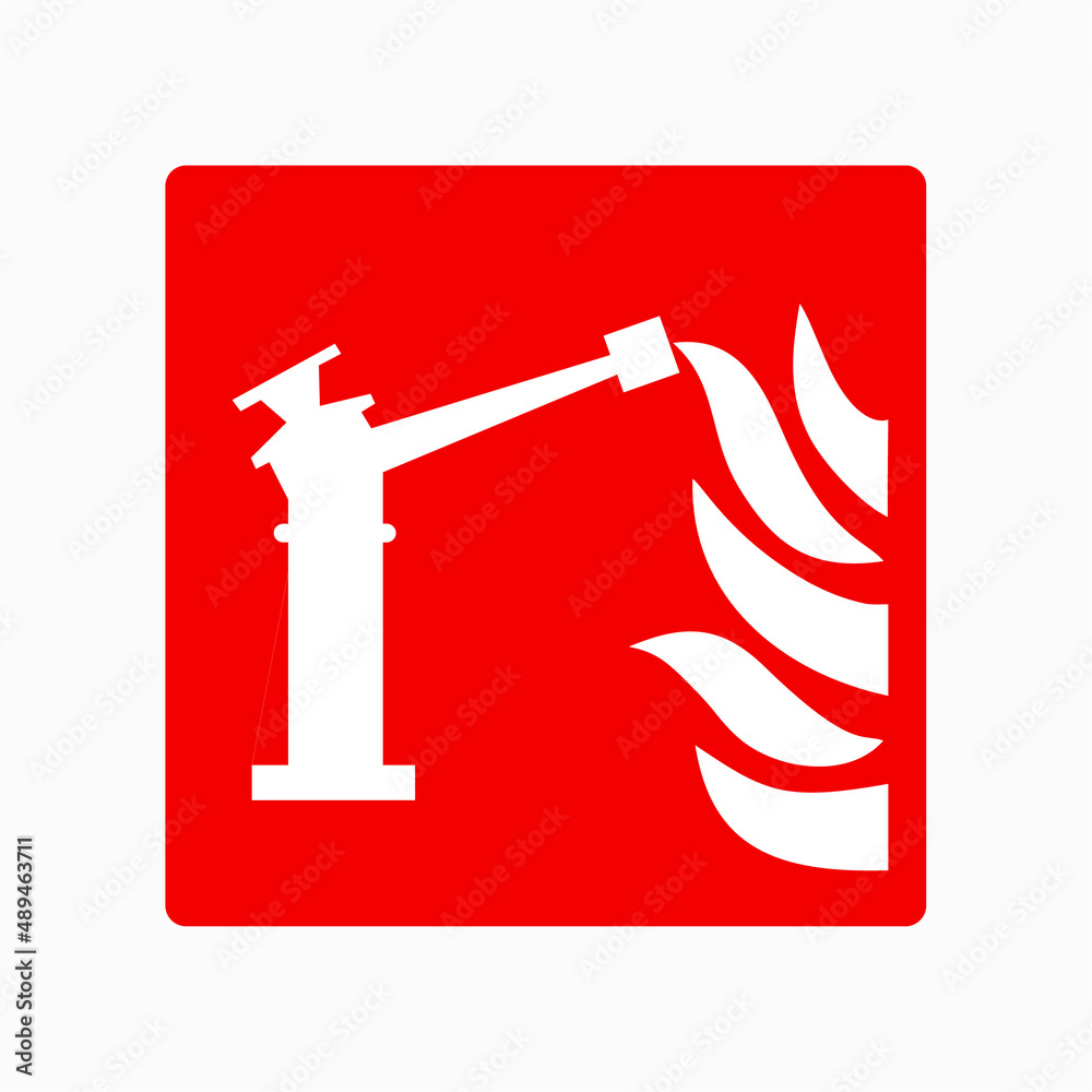Fire Monitor, Vector Illustration, safety sign. ISO, OSHA and ANSI ...