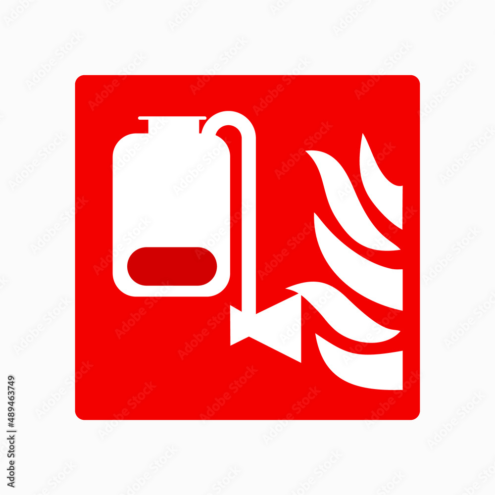 Portable foam applicator unit sign. Safety sign Vector Illustration ...