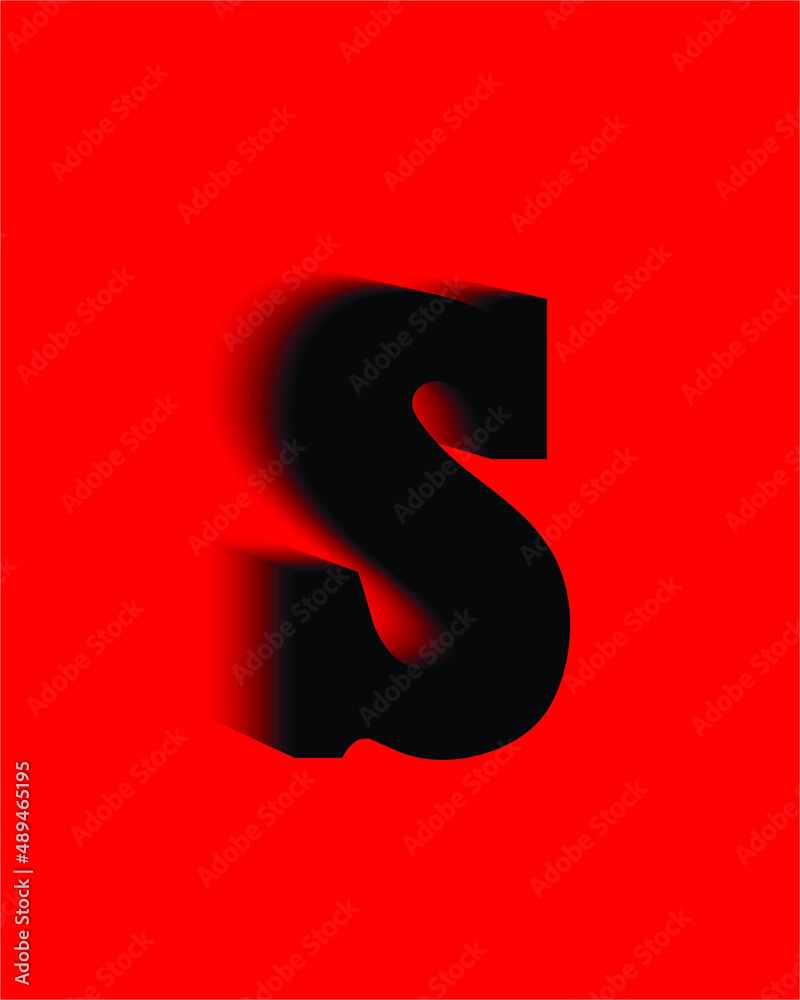 S letter black blend Illustration with red background Stock Vector ...