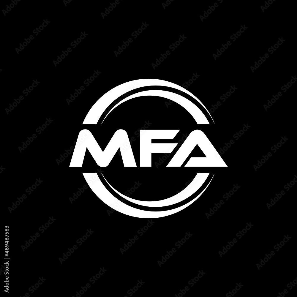 MFA letter logo design with black background in illustrator, vector ...