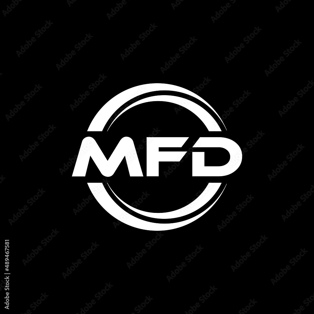 MFD letter logo design with black background in illustrator, vector ...