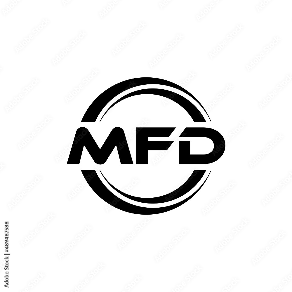 MFD letter logo design with white background in illustrator, vector ...