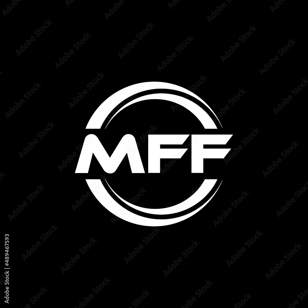 MFF letter logo design with black background in illustrator, vector ...