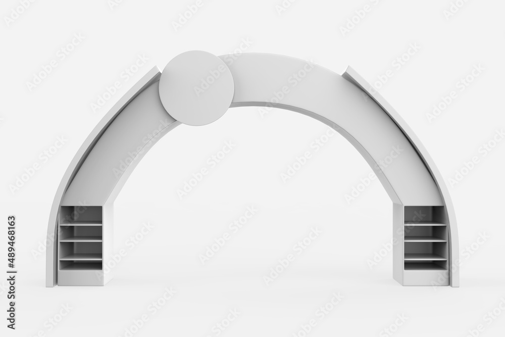 exhibition entry gate isolated on white background. 3d illustration ...