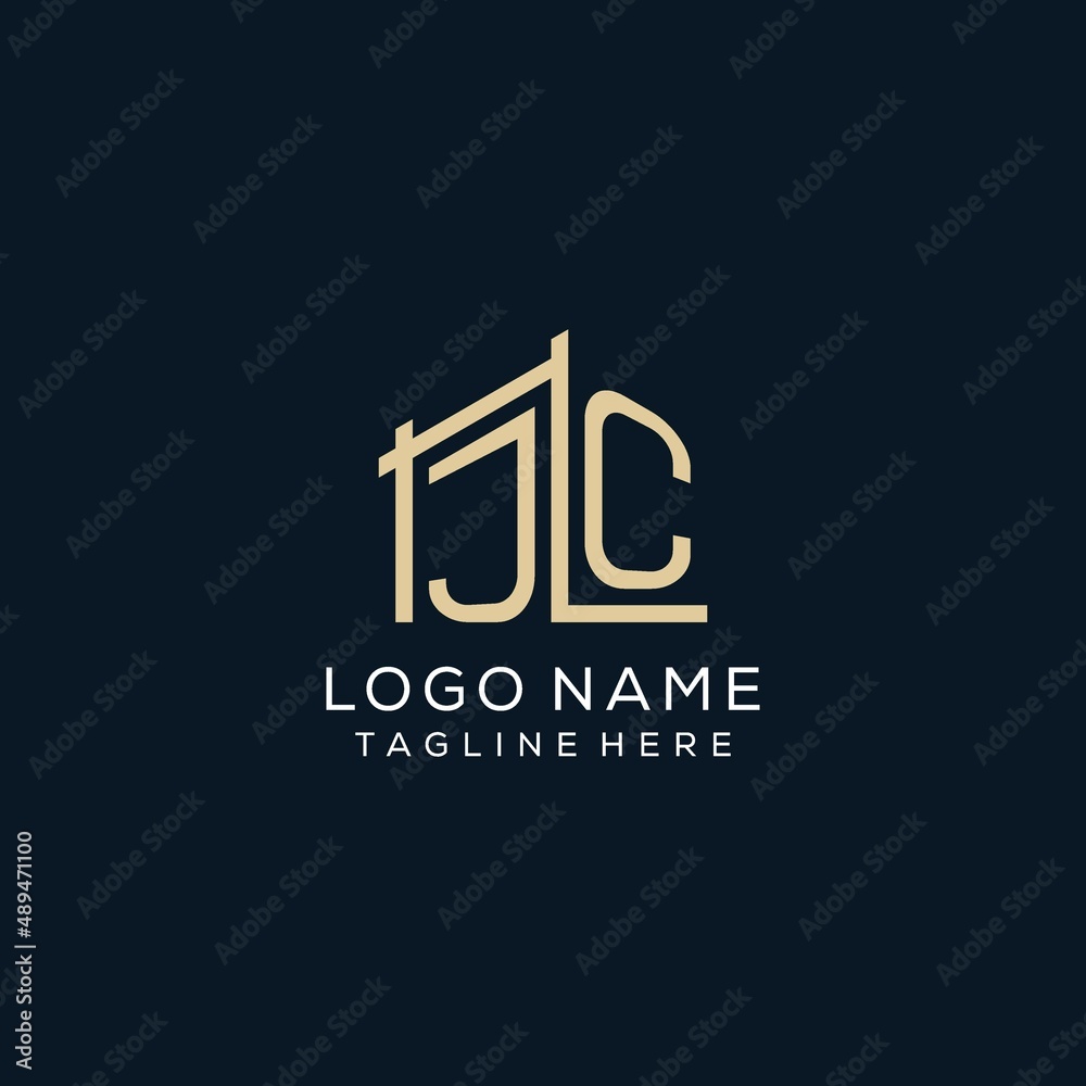 Initial JC logo, clean and modern architectural and construction logo ...