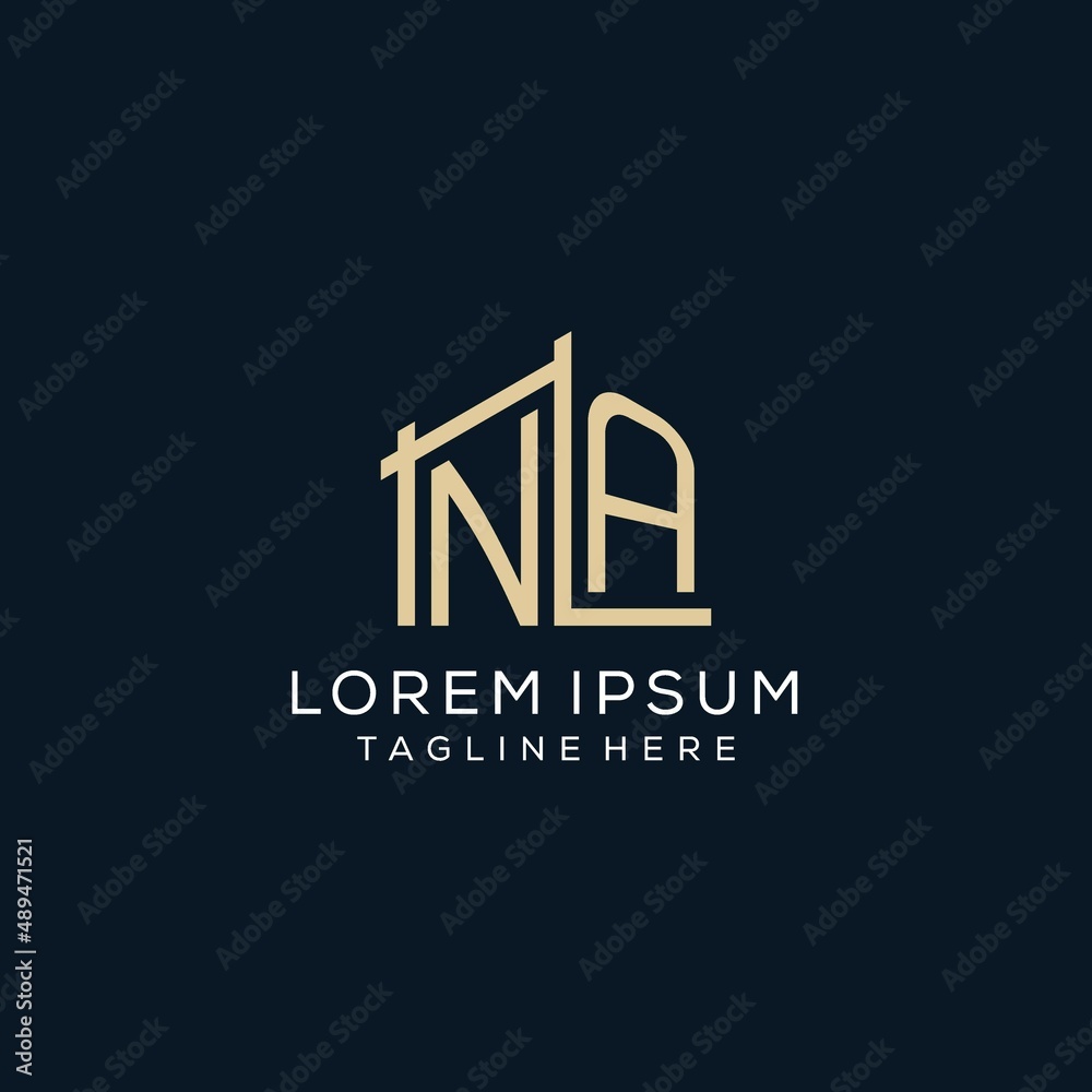 Initial NA logo, clean and modern architectural and construction logo ...