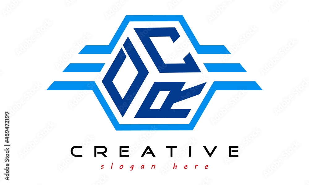 DCR three letter monogram type emblem badge with wings logo vector ...