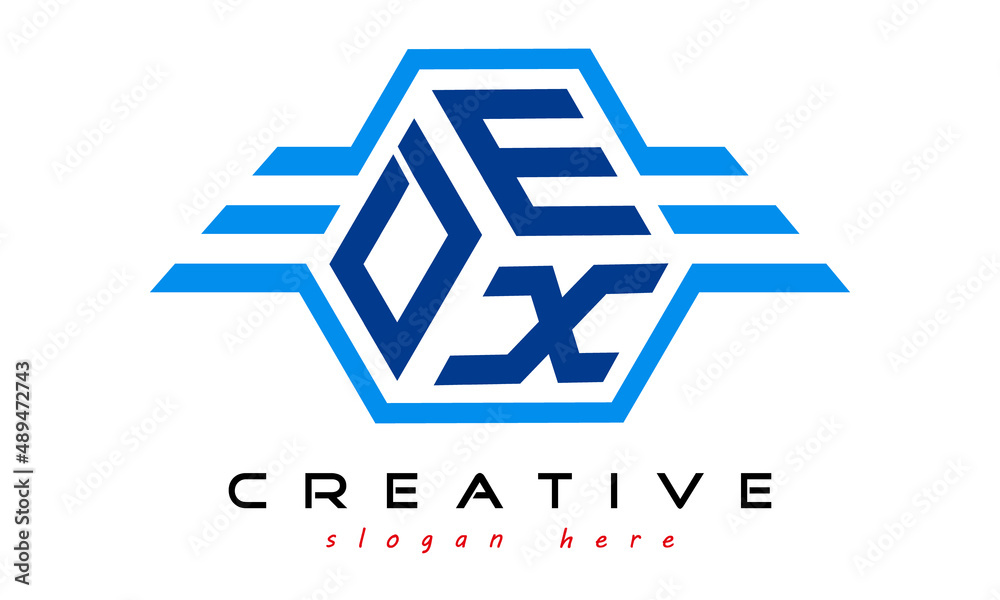 DEX three letter monogram type emblem badge with wings logo vector ...