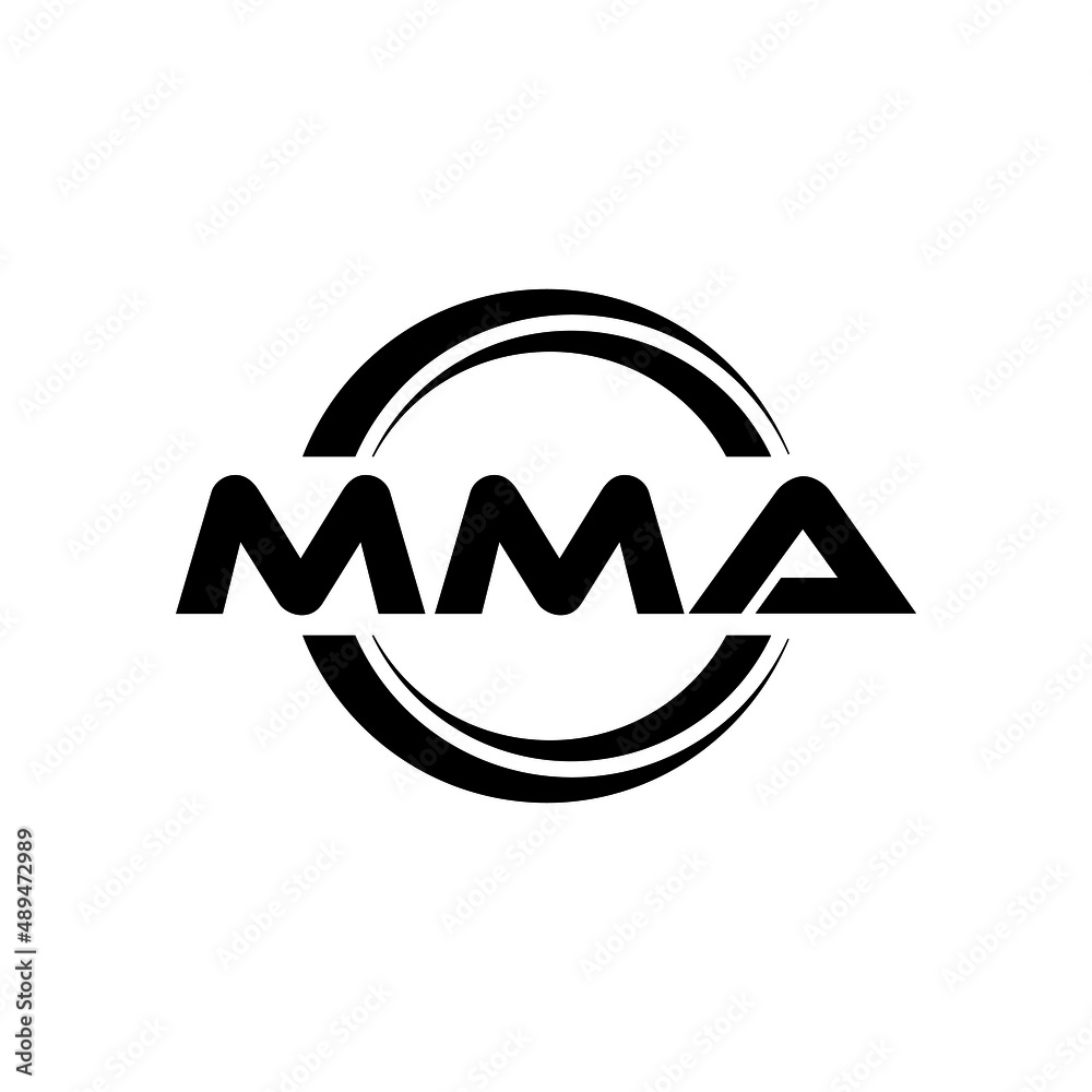 MMA letter logo design with white background in illustrator, vector ...