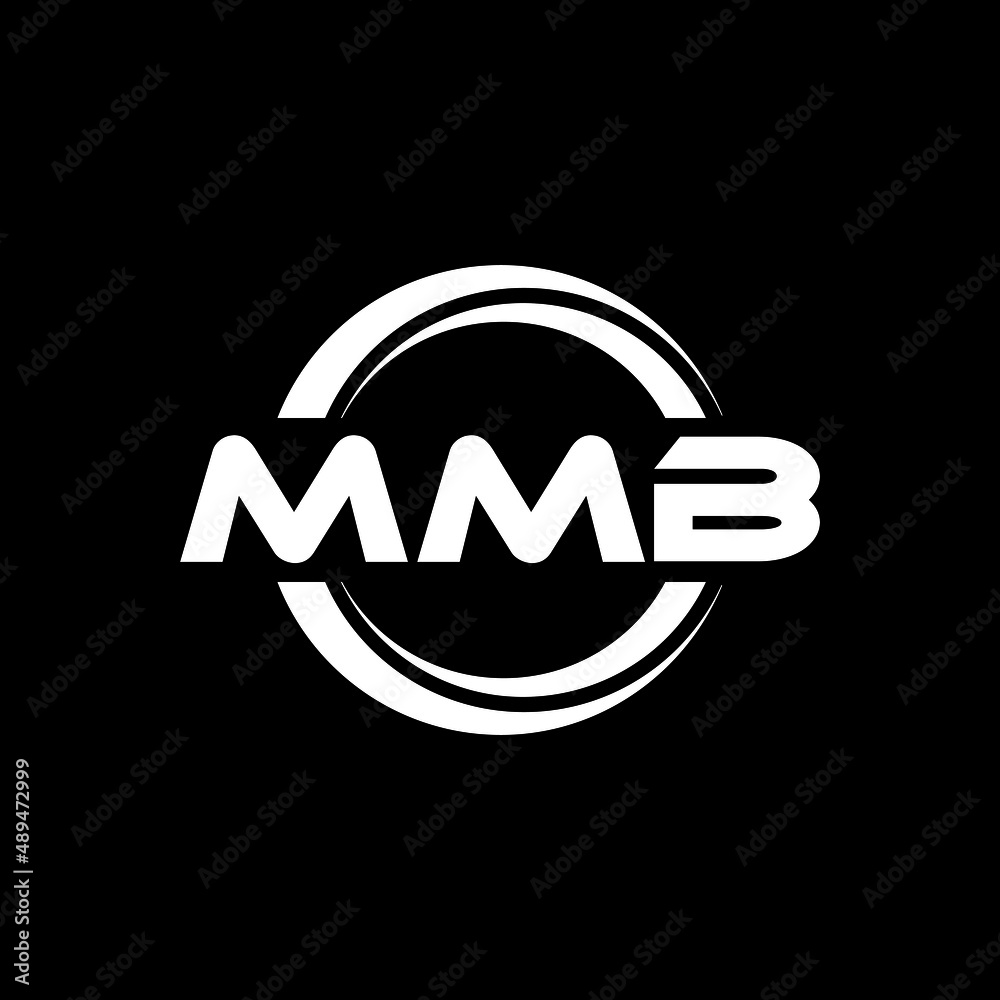 MMB letter logo design with black background in illustrator, vector ...