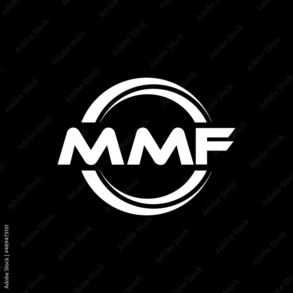 MMF letter logo design with black background in illustrator, vector ...