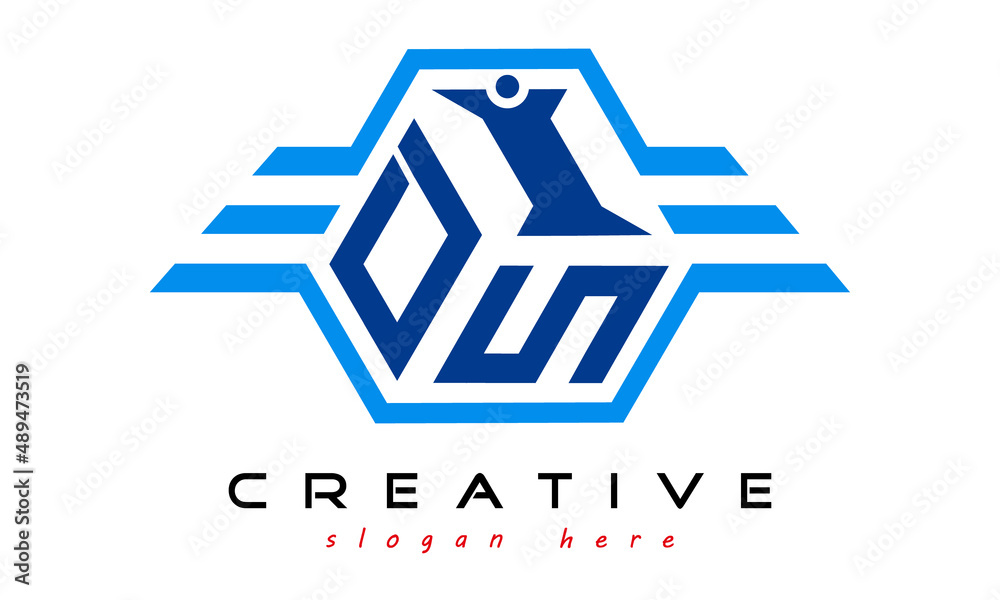 DIS three letter monogram type emblem badge with wings logo vector ...