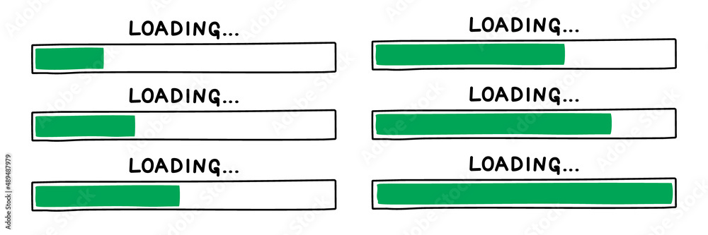 Loading bar sketch. Speed line icon in doodle style, hand drawn ...