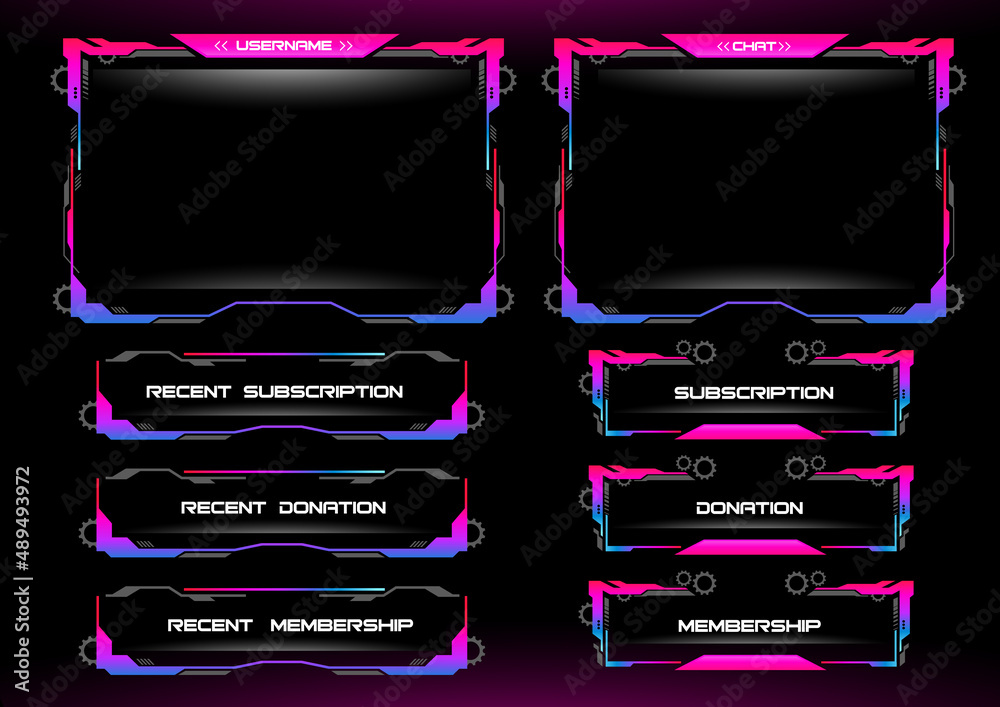 Twitch streaming Overlay, Stream Overlay Stock Vector | Adobe Stock