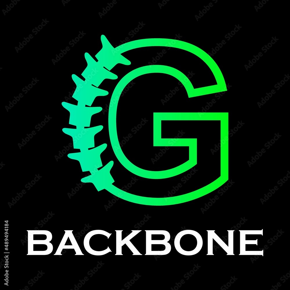 Backbone letter logo design template illustration. suitable for initial ...