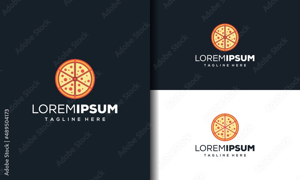 pizza logo design template Stock Vector | Adobe Stock