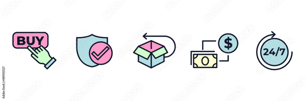 E-Commerce set icon symbol template for graphic and web design ...