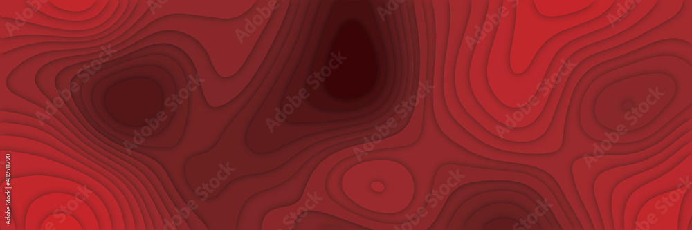 Long wide red papercut background. Vector Design layout of shape paper ...