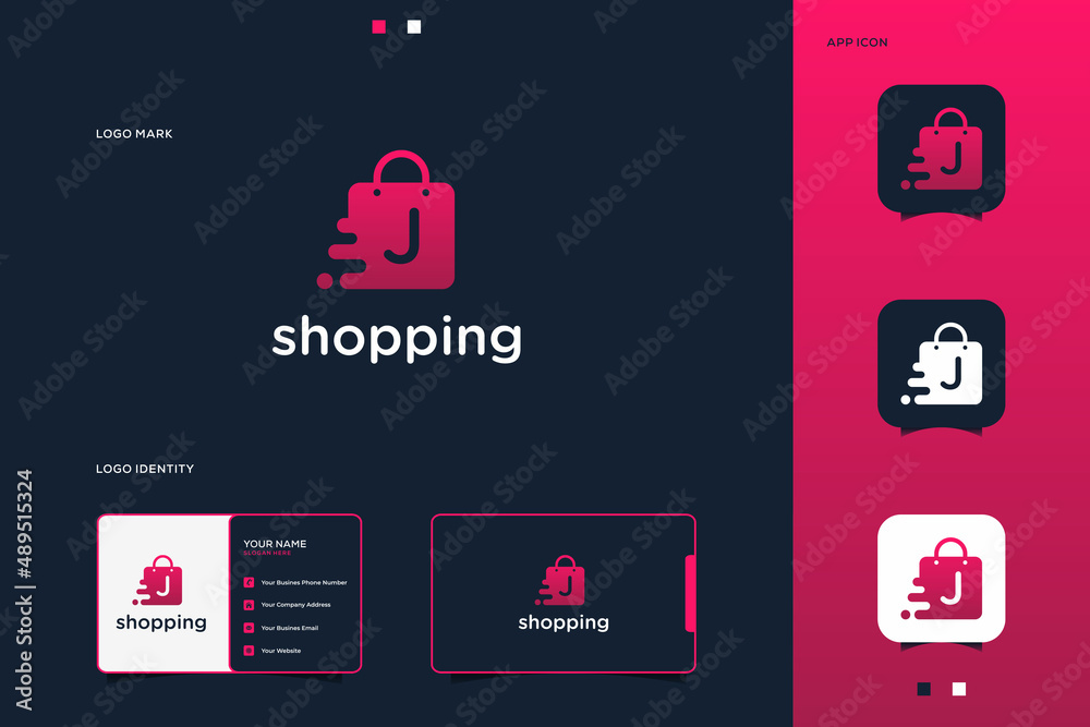 Letter J shopping store logo design template Stock Vector | Adobe Stock