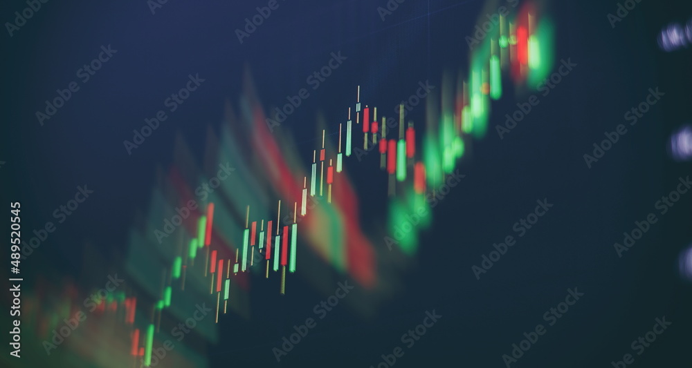 Financial chart with up trend line graph.Stock market investment ...