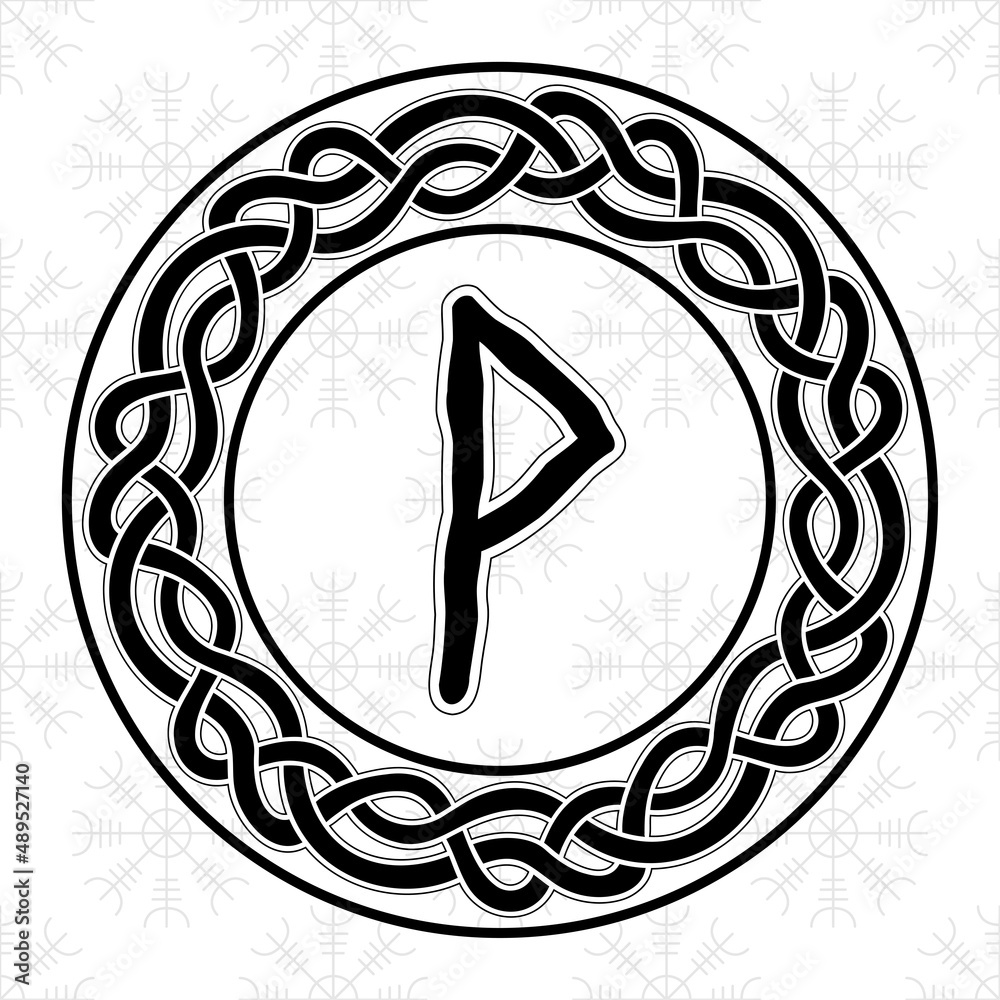Vektorová grafika „Rune Wunjo in a circle - an ancient Scandinavian ...