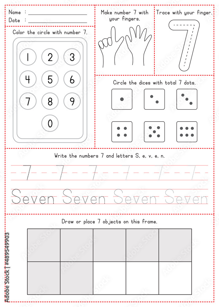 Children Learning Printable - Coloring, Tracing, Writing, and Counting ...