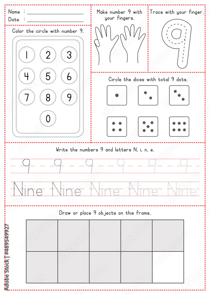 Children Learning Printable - Coloring, Tracing, Writing, and Counting ...
