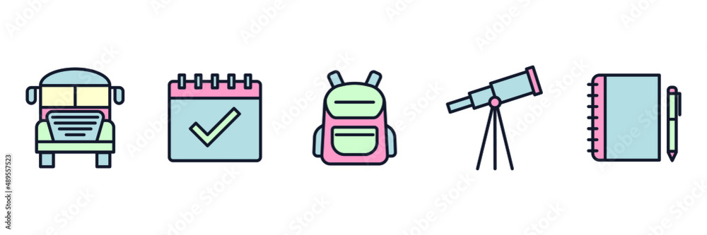 Education and back to school set icon symbol template for graphic and ...