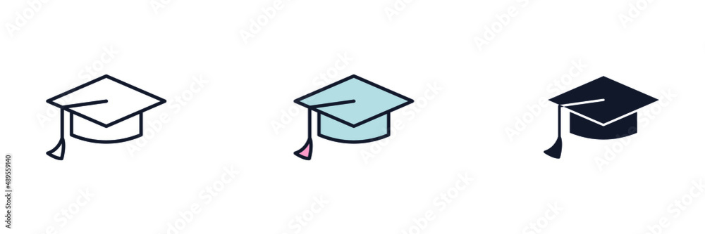 Graduation cap icon symbol template for graphic and web design ...