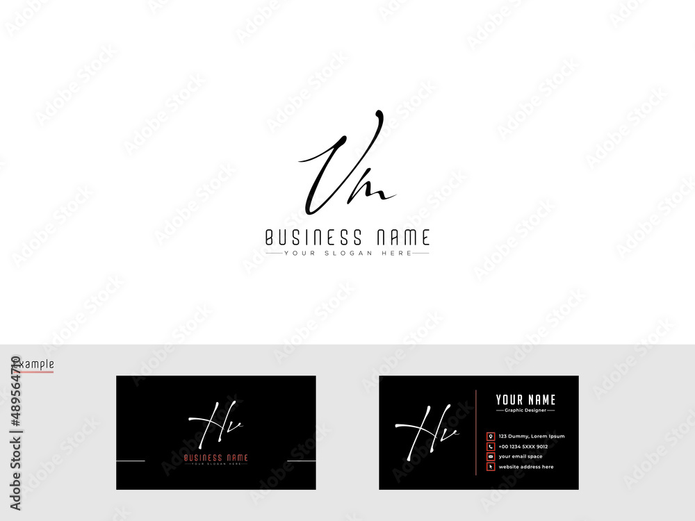 Luxury VM Logo Signature Letter, New Initial Vm mv Logo and Colorful ...