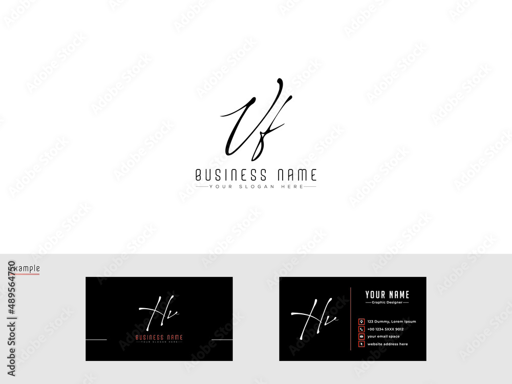 Luxury VF Logo Signature Letter, New Initial Vf fv Logo and Colorful ...