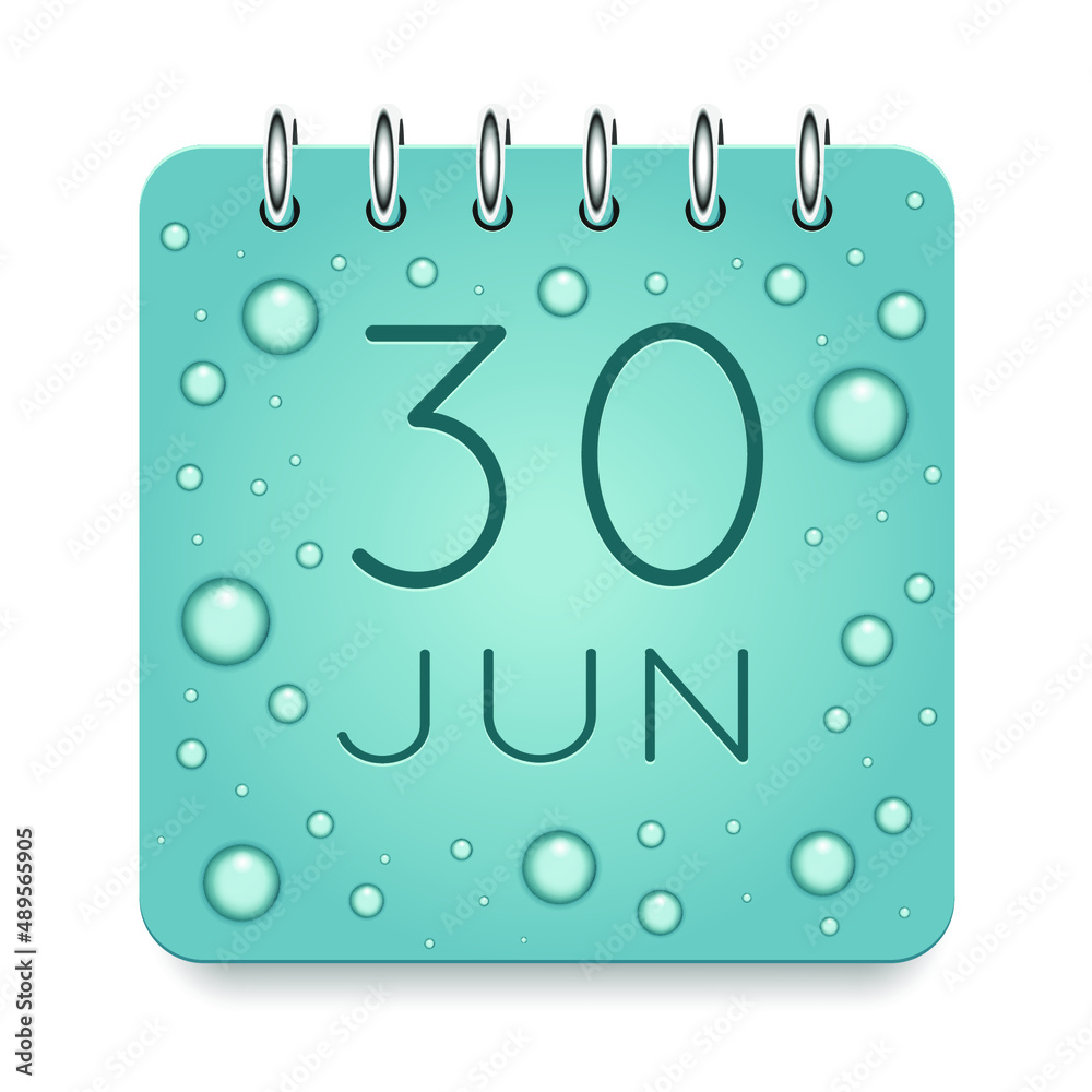 30 day of month. June. Calendar daily icon. Date day week Sunday ...