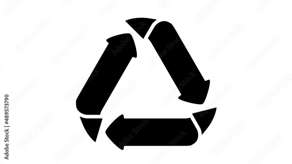Animation recycling symbol on transparent background with alpha channel ...