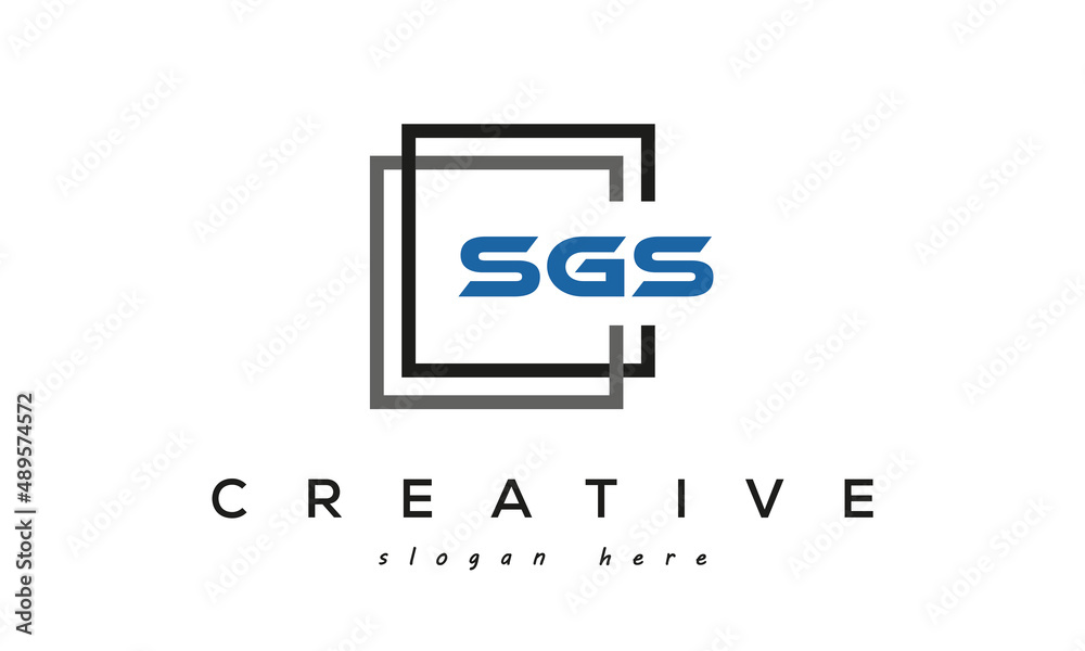 SGS creative square frame three letters logo Stock Vector | Adobe Stock