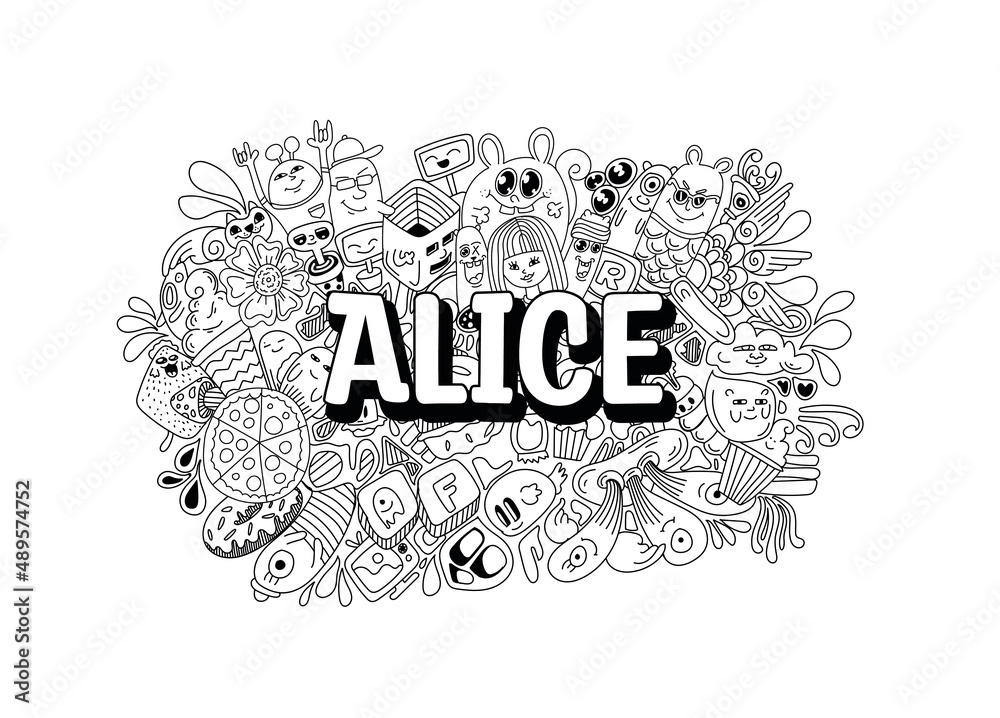 Alice #name doodle art Stock Illustration | Adobe Stock