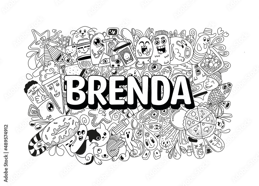 Brenda #name doodle art Stock Illustration | Adobe Stock
