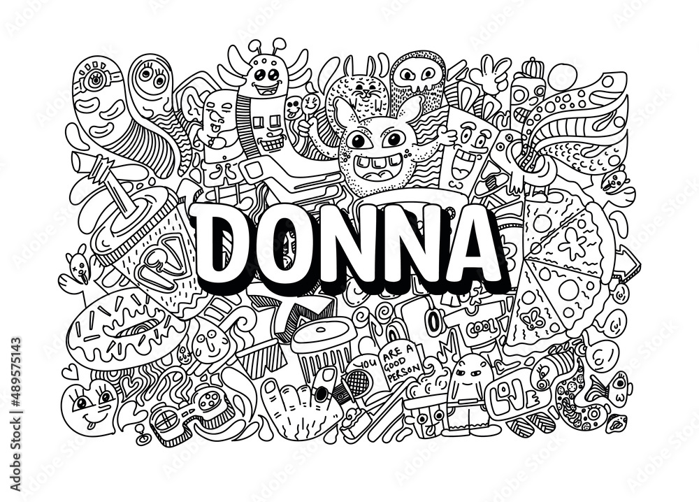 Donna #name doodle art Stock Illustration | Adobe Stock