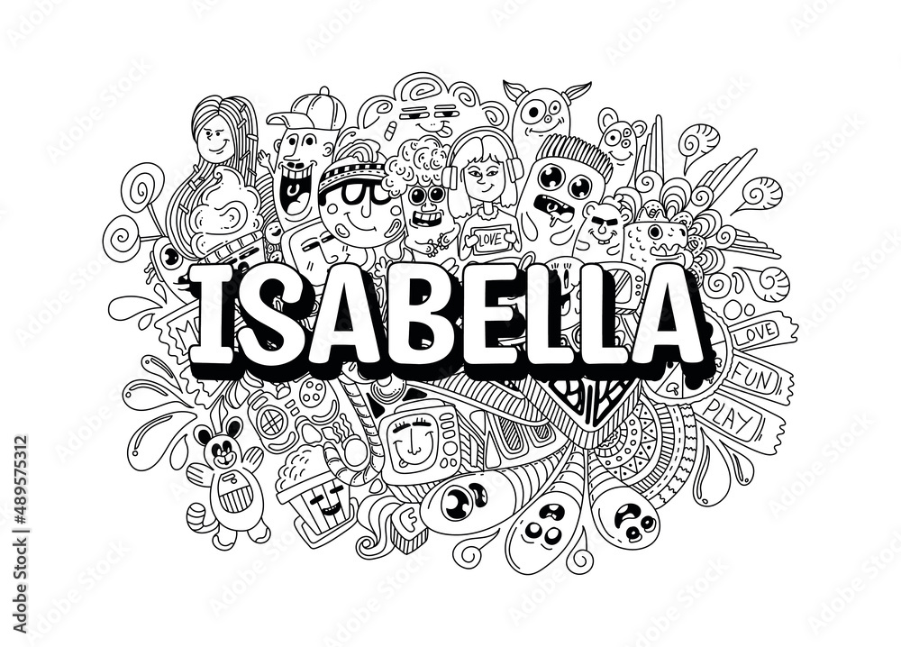 Isabella #name doodle art Stock Illustration | Adobe Stock