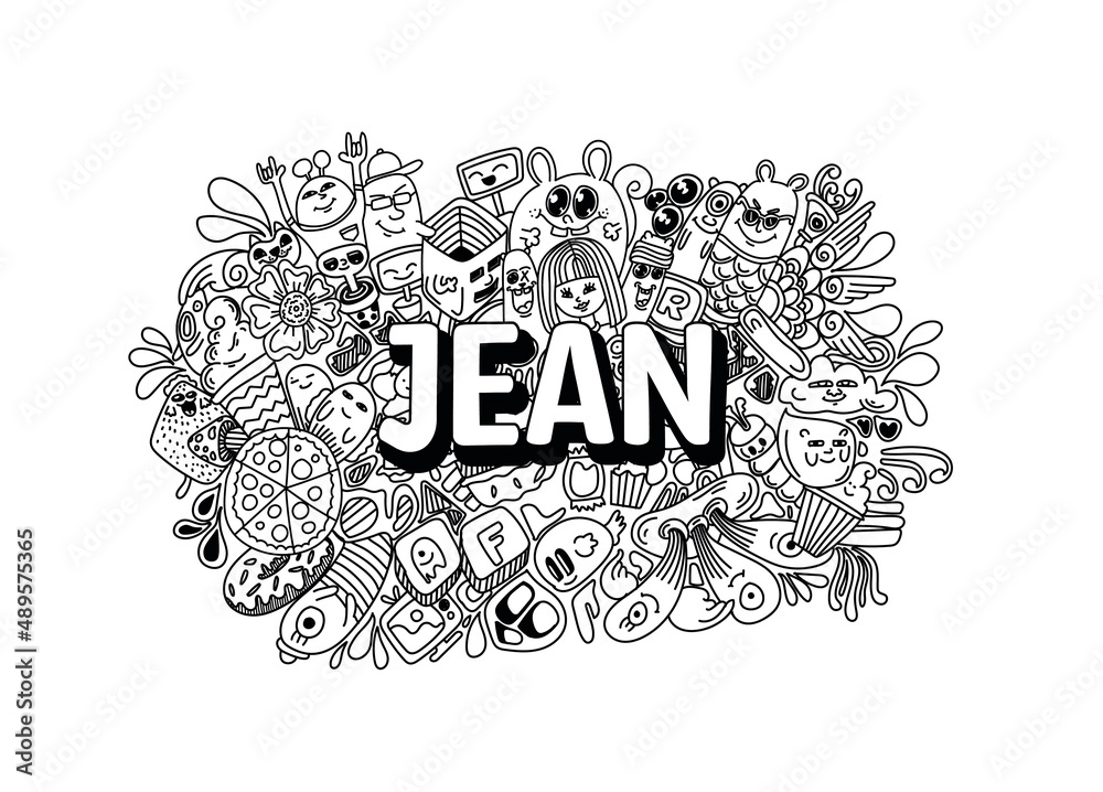 Jean #name doodle art Stock Illustration | Adobe Stock