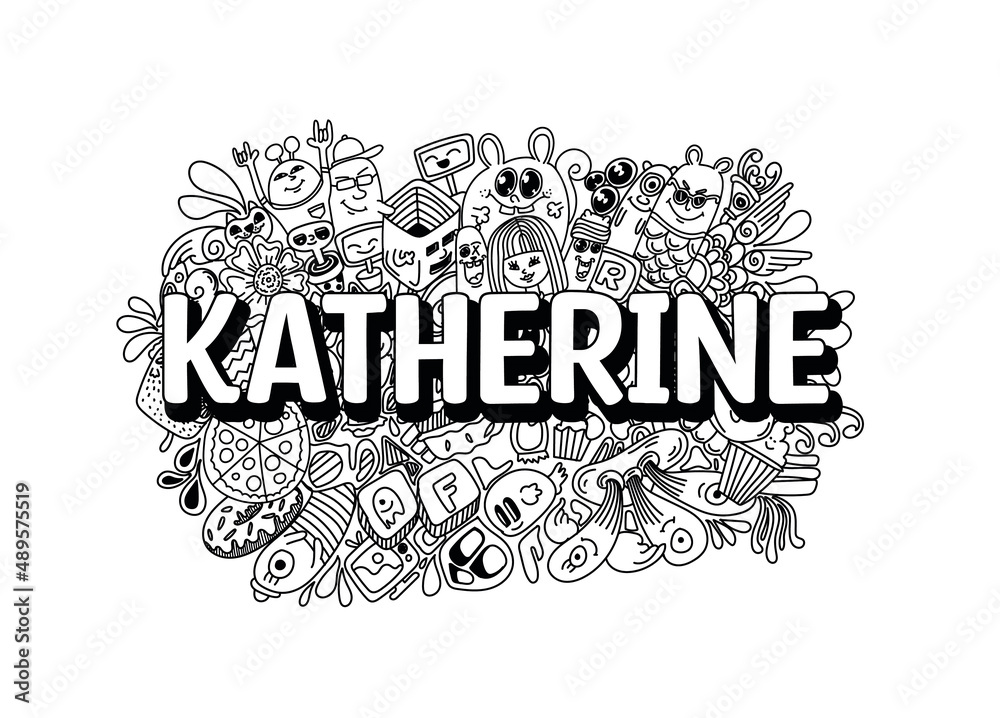 Katherine #name doodle art Stock Illustration | Adobe Stock