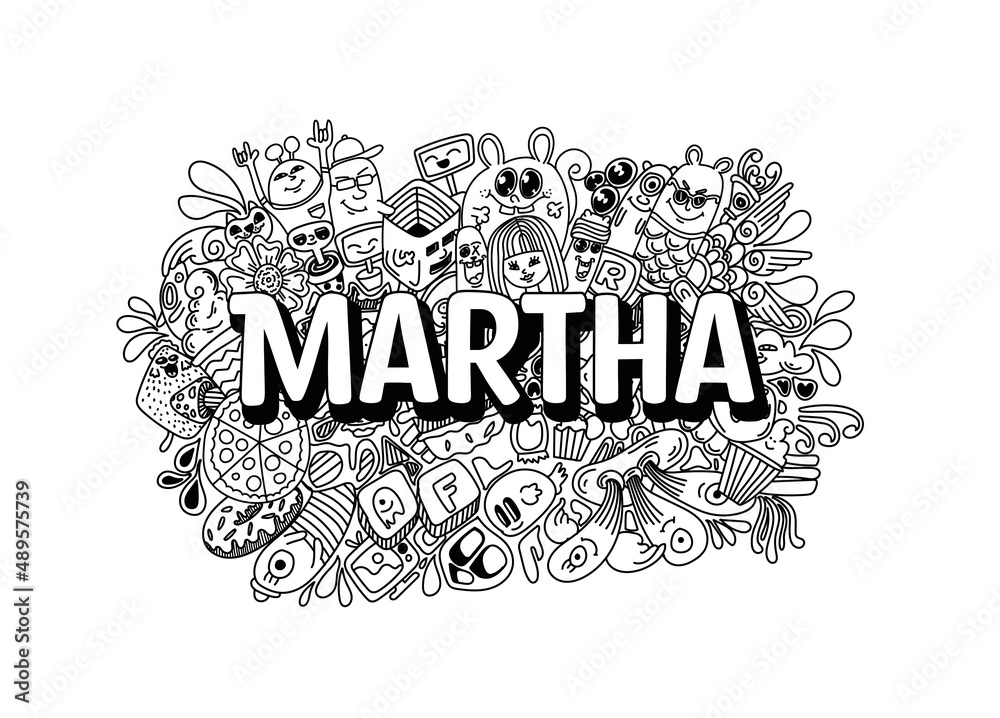 Martha #name doodle art Stock Illustration | Adobe Stock