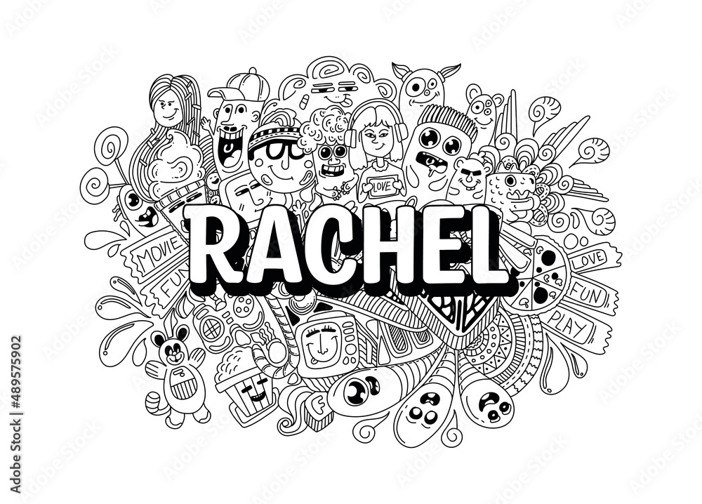 Rachel #name doodle art Stock Illustration | Adobe Stock