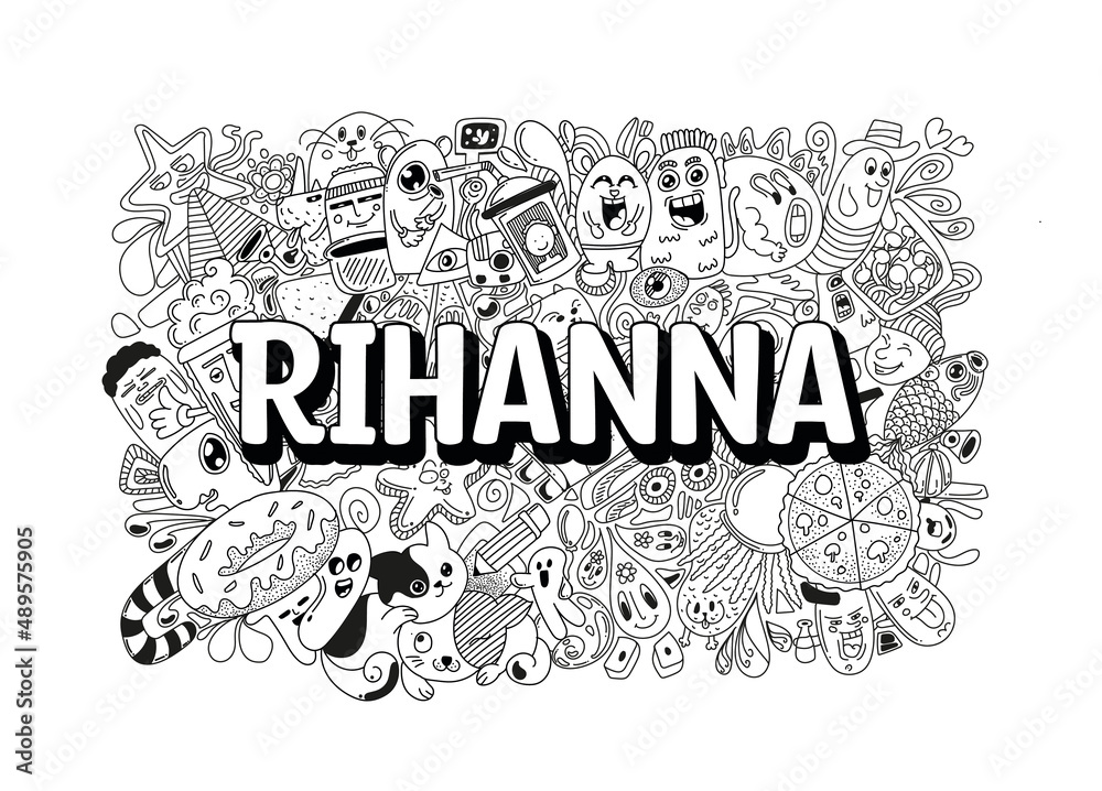 Rihanna #name doodle art Stock Illustration | Adobe Stock