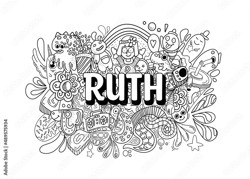 Ruth #name doodle art Stock Illustration | Adobe Stock