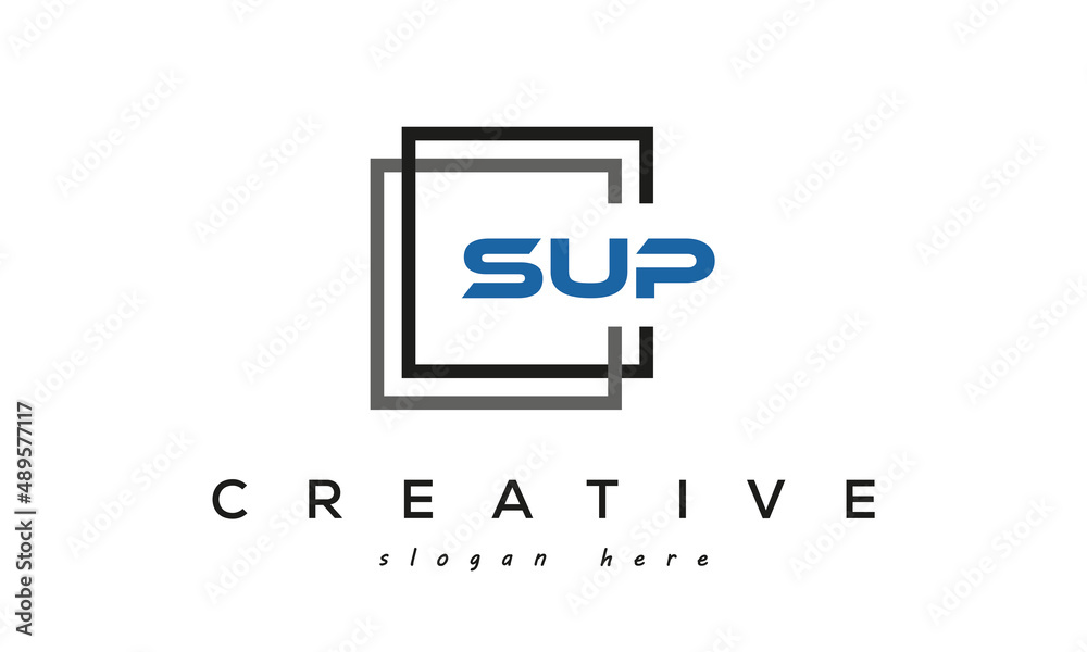 SUP creative square frame three letters logo Stock Vector | Adobe Stock