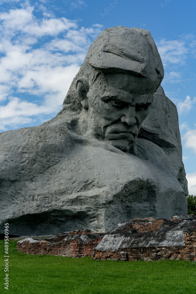 Belarus Brest Fortress. Main monument Courage and ruins of the fortress ...