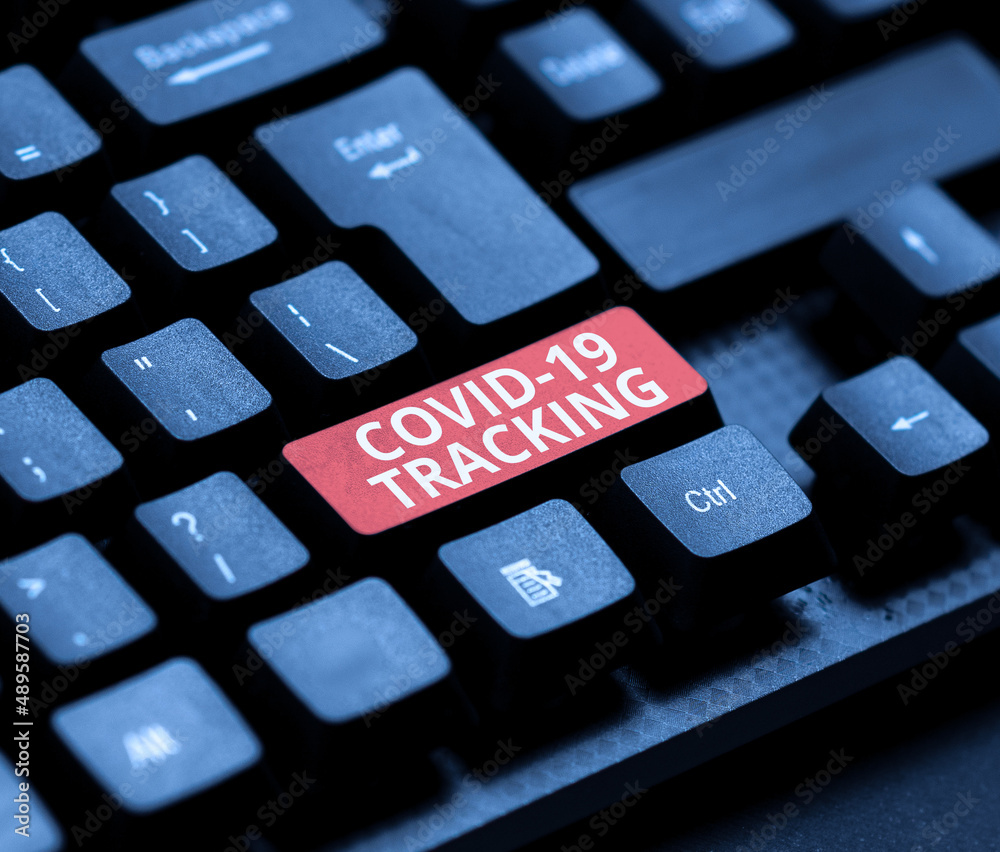 Conceptual display Covid 19 Tracking. Conceptual photo Distinguishing ...